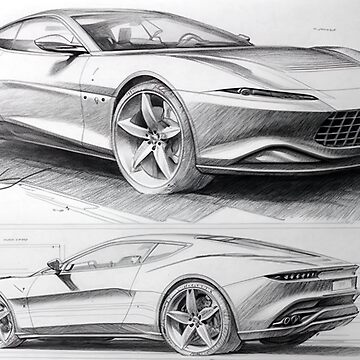 "Sketch Design Concept Ferrari Roma Fan Art" Poster for Sale by ...