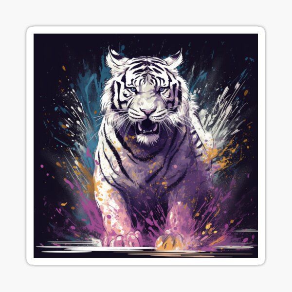 "Pure White Tiger" Sticker for Sale by letsgetinspired | Redbubble