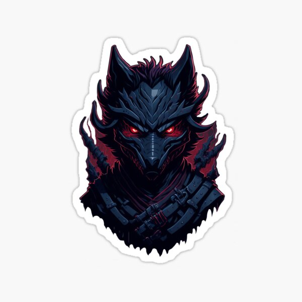 "wolf cyborg face illustration" Sticker for Sale by andsx | Redbubble
