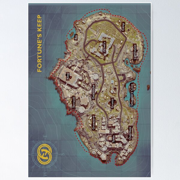 "Fortune's Keep 2 map - Caldera Map - Verdansk Map" Poster for Sale by ...