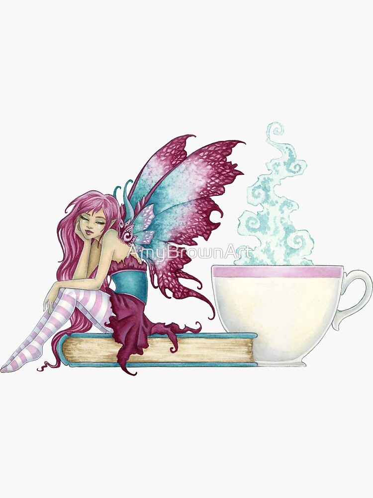 "Sunday Morning Fairy" Sticker for Sale by AmyBrownArt | Redbubble