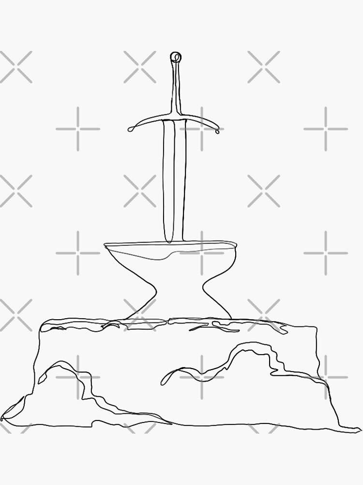 "Excalibur sword illustration" Sticker by Ireneepiedra | Redbubble