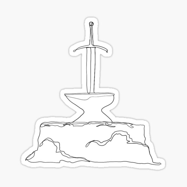 "Excalibur sword illustration" Sticker by Ireneepiedra | Redbubble