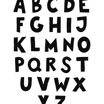 "ABCDEFG... " Sticker for Sale by whatafabday | Redbubble