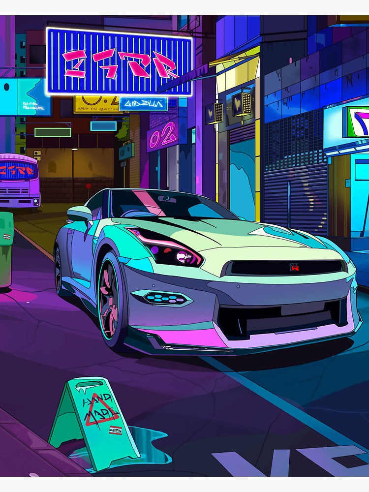 "Neon colourful GT-R R35 Artwork sticker" Sticker for Sale by ZSTR02 ...