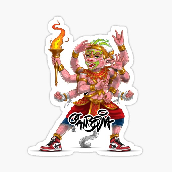 "The Hanuman" Sticker for Sale by SokhaArt | Redbubble
