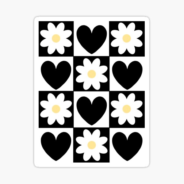 "daisy love (black)" Sticker for Sale by lorainedraws | Redbubble