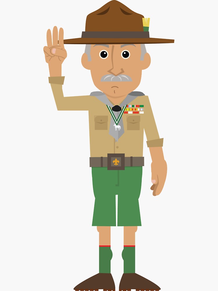 "Lord Baden-Powell - Scout Sign (White)" Sticker for Sale by Tyson ...