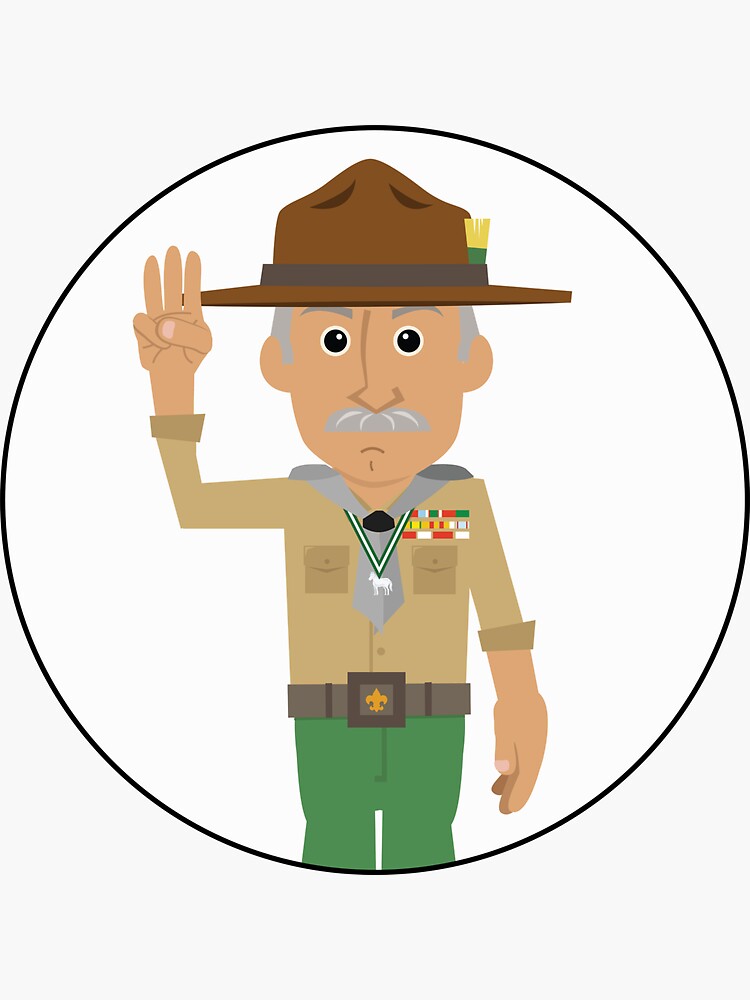"Lord Baden-Powell - Scout Sign - Circle" Sticker for Sale by Tyson ...