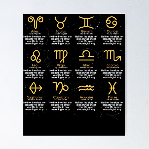 "The Horoscope Skeptic Funny Astrology Science Sceptic" Poster for Sale ...