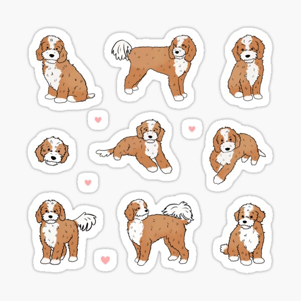 "Cavapoo cute dog pack " Sticker for Sale by Yarafantasyart | Redbubble