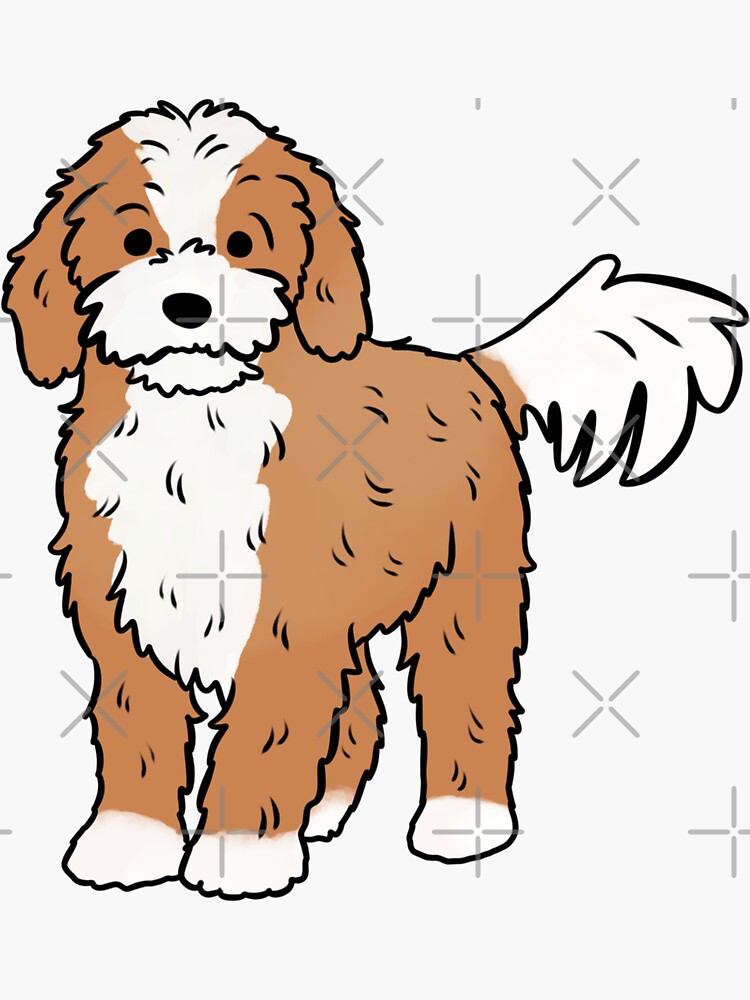 "Cute cavapoo dog illustration " Sticker for Sale by Yarafantasyart ...