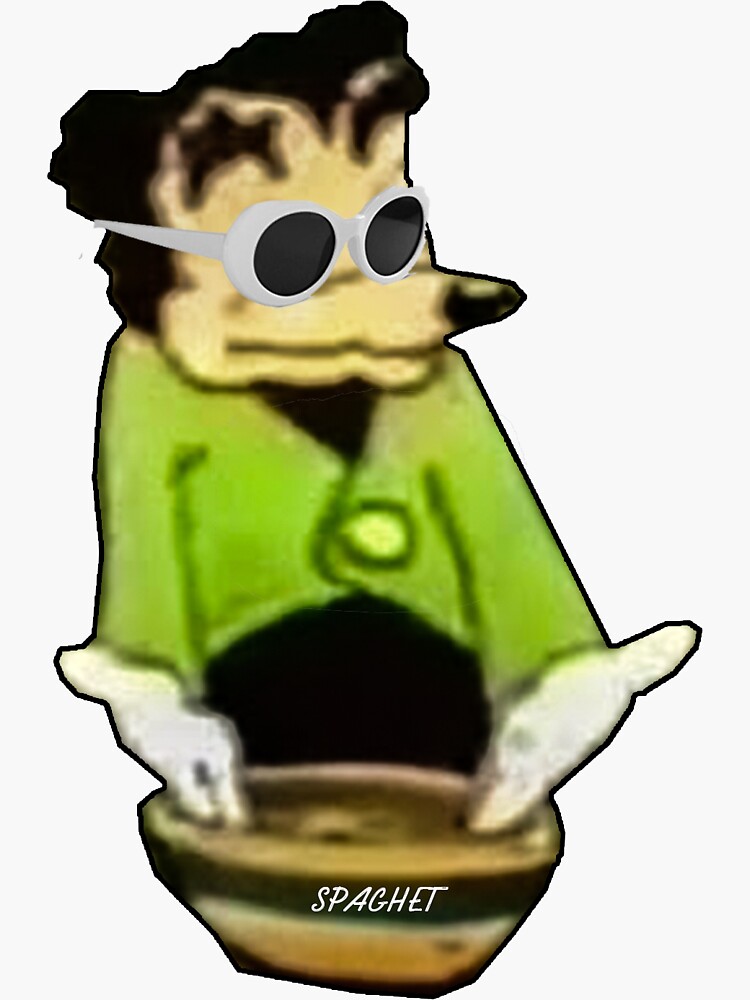 "Spaghet with Clout Goggles" Sticker by TJFdesigns | Redbubble