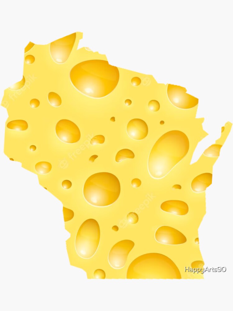 "Wisconsin Funny Cheese - State of Cheese" Sticker for Sale by ...