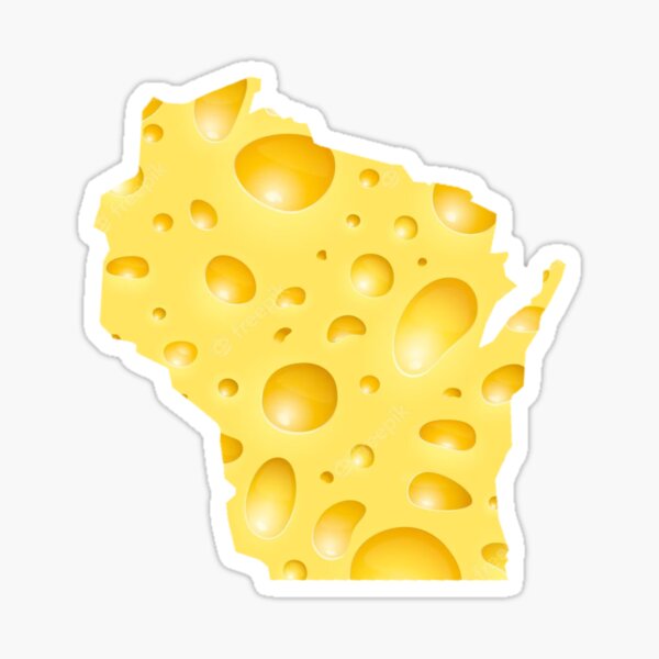 "Wisconsin Funny Cheese - State of Cheese" Sticker for Sale by ...
