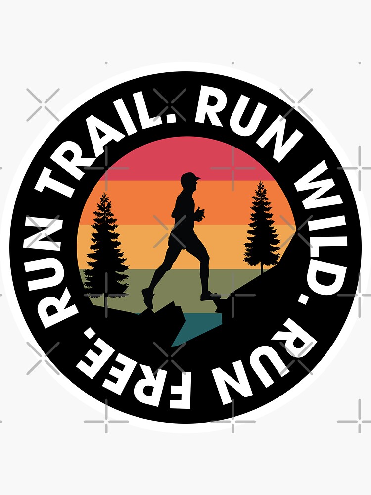 "Male Trail Running Round Full Colour Sticker V1" Sticker for Sale by ...