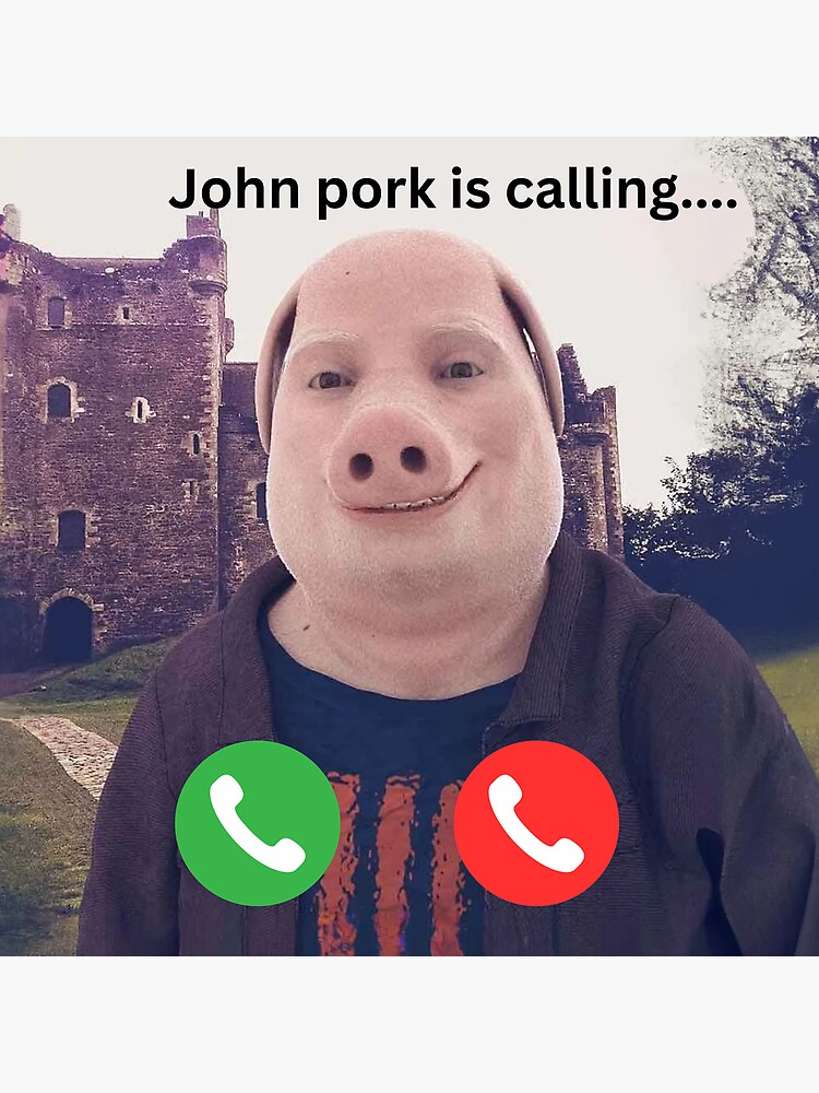 "john pork is calling" Pillow for Sale by ChromaHeaven | Redbubble