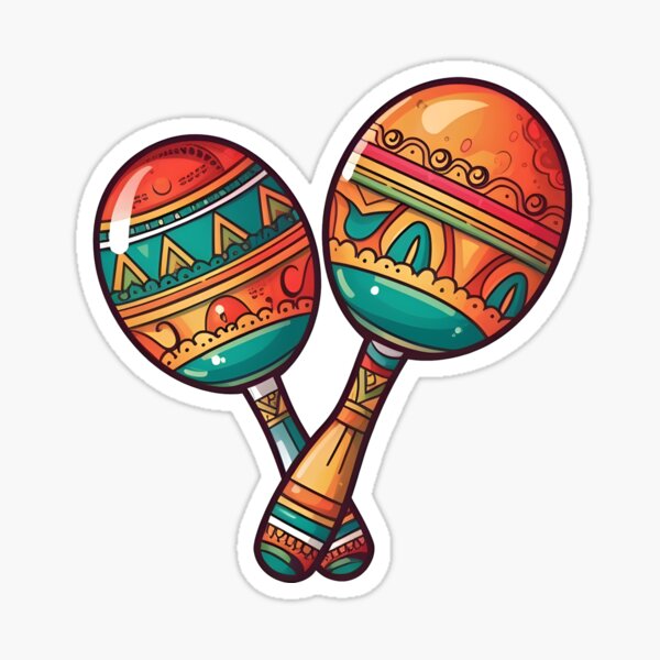 "Mexican Fiesta Awesome Maracas" Sticker for Sale by Alieso | Redbubble