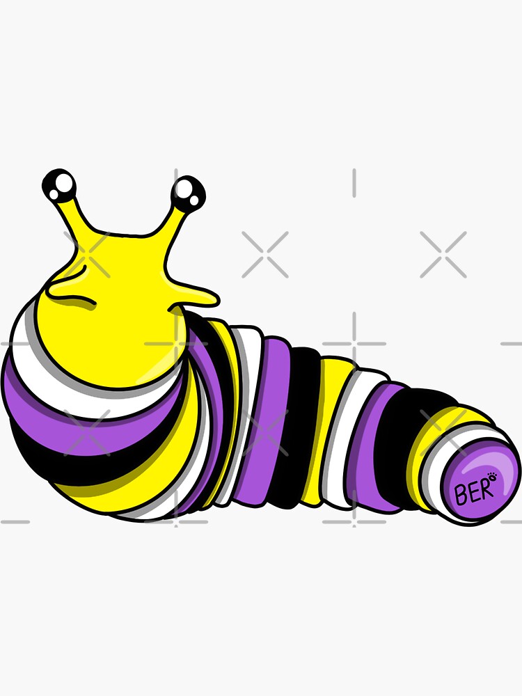 "Nonbinary Pride Fidget Slug" Sticker for Sale by SentABear | Redbubble