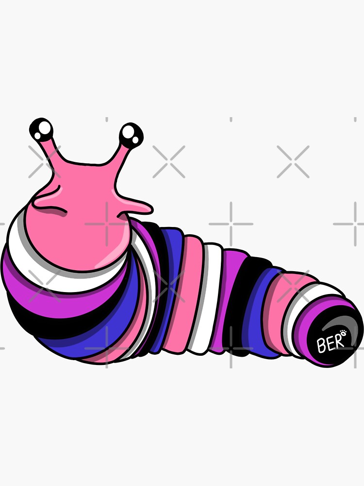 "Gender Fluid Pride Fidget Slug" Sticker for Sale by SentABear | Redbubble
