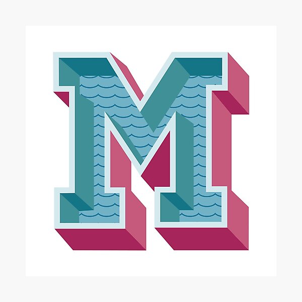 Lámina fotográfica «Letra M - Letra decorativa del alfabeto 3D» de ...