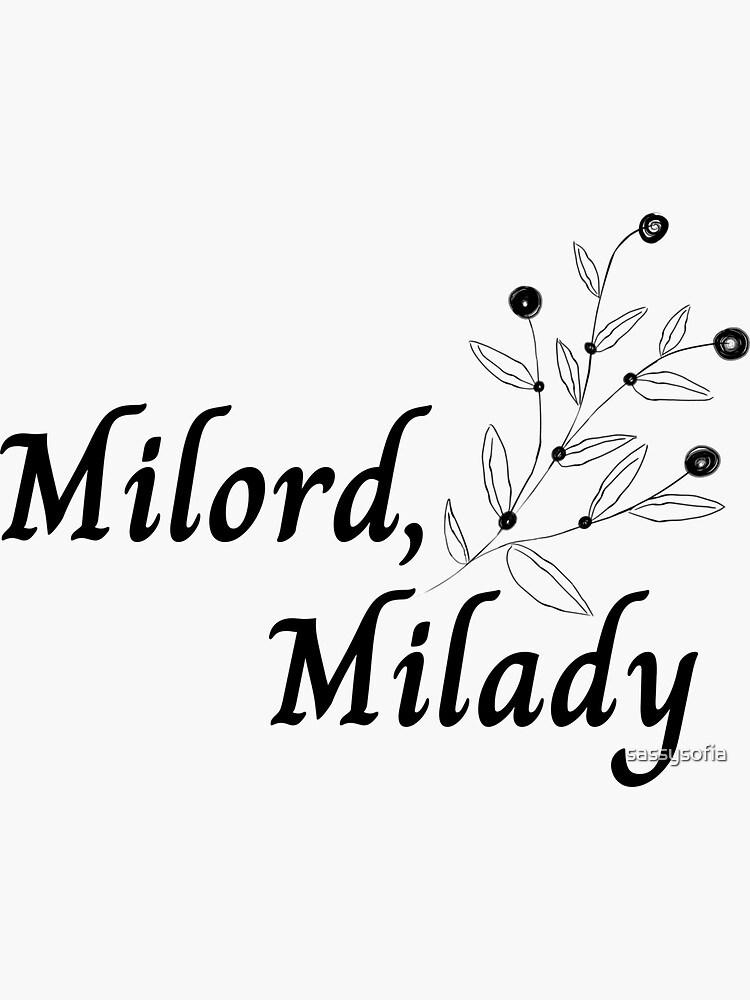 "Outlander- Milord, Milady " Sticker for Sale by sassysofia | Redbubble