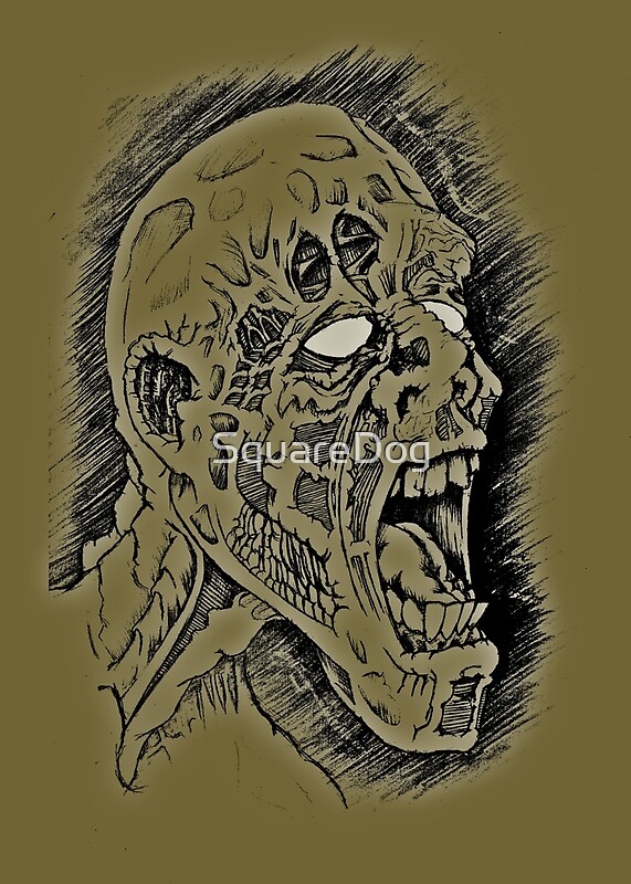 "Screaming Zombie" by Peter Gilmore | Redbubble