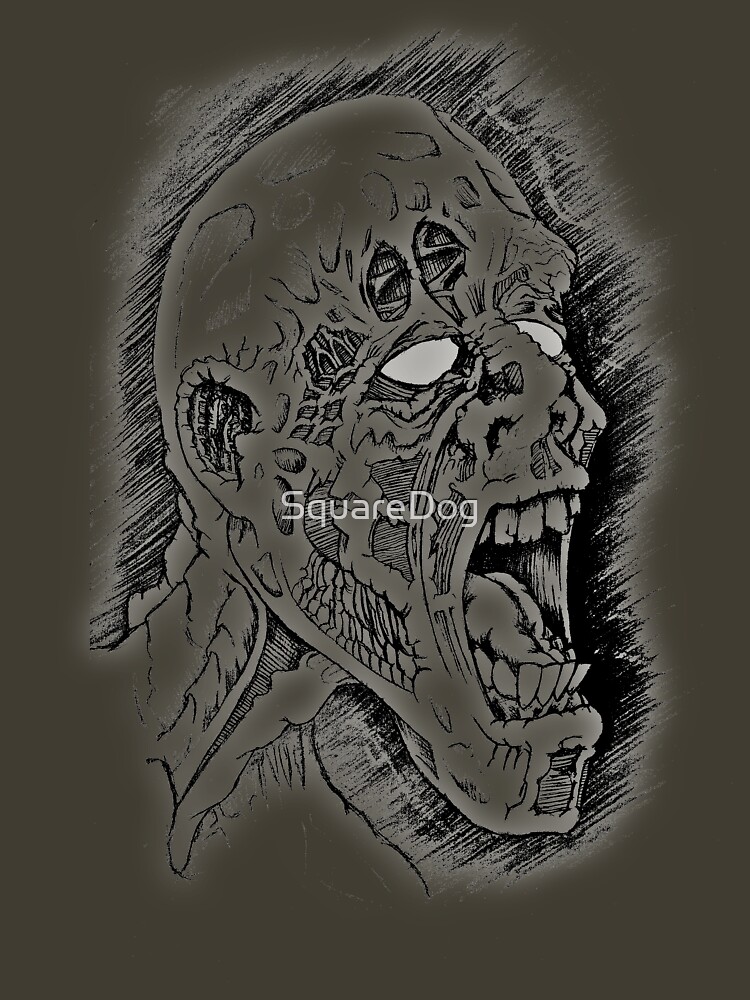 "Screaming Zombie" T-shirt for Sale by SquareDog | Redbubble | zombie t ...