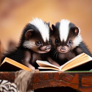 "Baby Skunks Get Lost in a Good Book" Poster for Sale by VividlyLucid ...