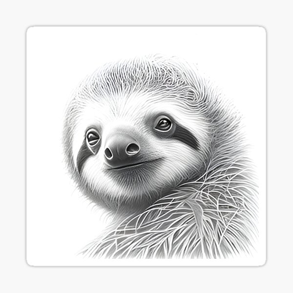 "Sloth pencil drawing" Sticker for Sale by Pencil-Art | Redbubble
