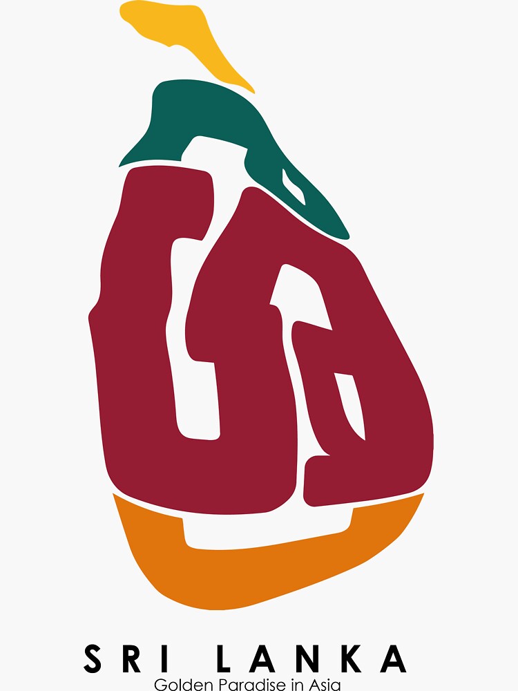 "Colorful Sinhala map text" Sticker for Sale by iSeek | Redbubble