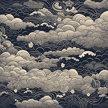 "Minimalist Japanese Cloud Pattern" Art Board Print for Sale by Retroshore | Redbubble