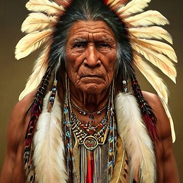 "Native American Indian Chief AI Generated " Photographic Print for ...