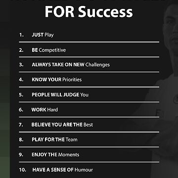 "Cristiano Ronaldo 10 Rules For Success Inspirational Soccer Print CR7 ...