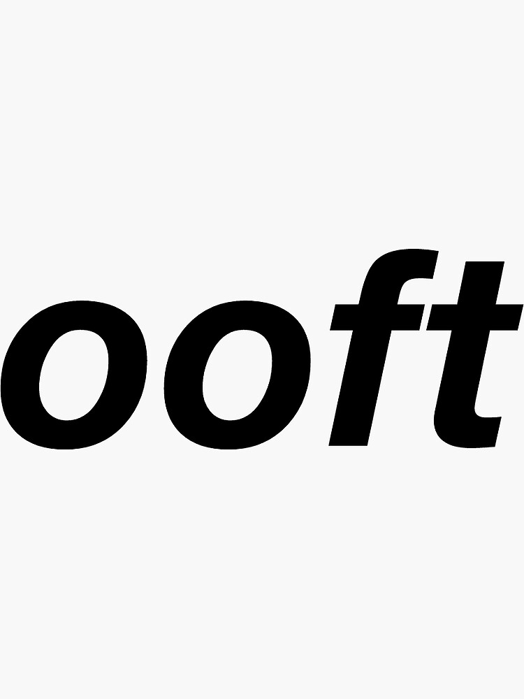 "ooft - black" Sticker by alicerapo | Redbubble