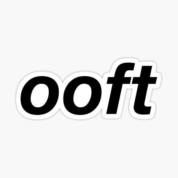 "ooft - black" Sticker by alicerapo | Redbubble