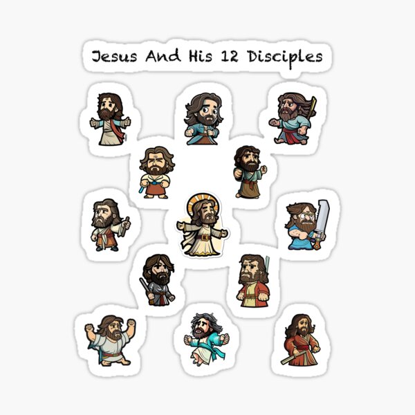 "Cute Jesus And His 12 Disciples" Sticker for Sale by Billy Wong ...
