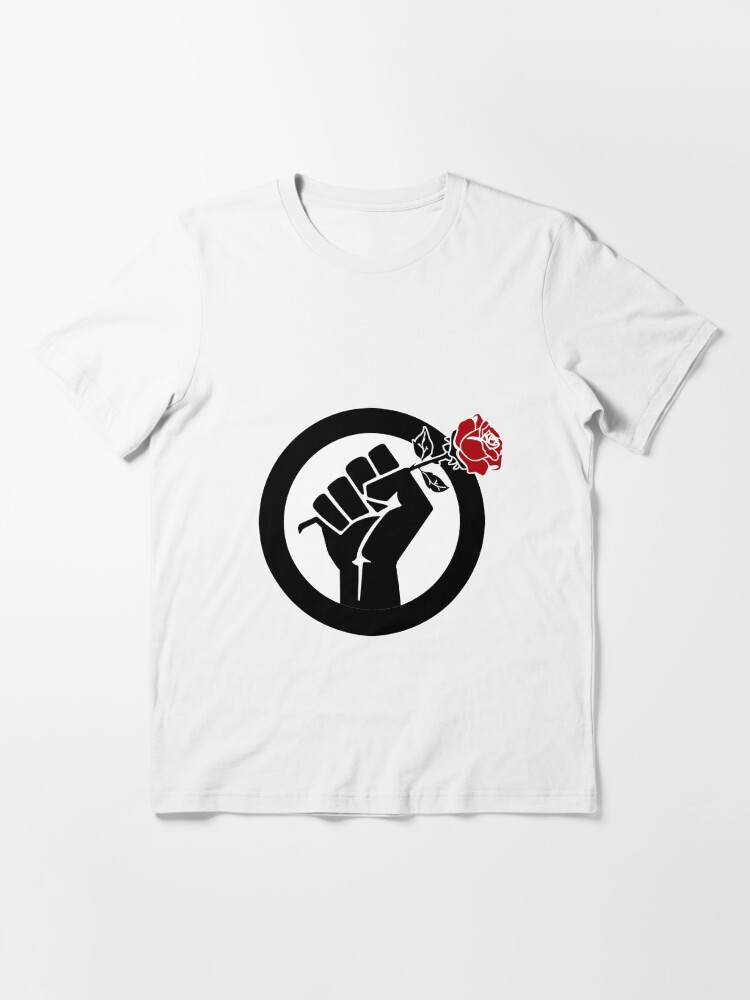 "Demokratische sozialistische Faust mit roter Rose" T-Shirt von ...