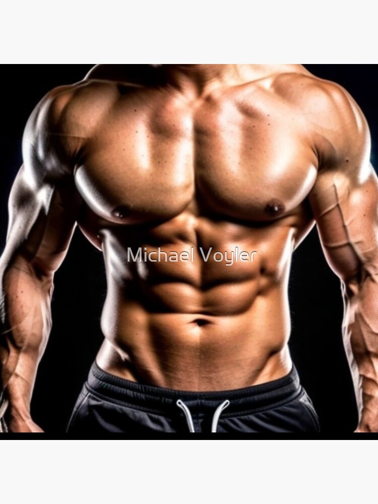 "Jacked Bodybuilder with Perfect Biceps Chest Six Pack" Sticker for ...