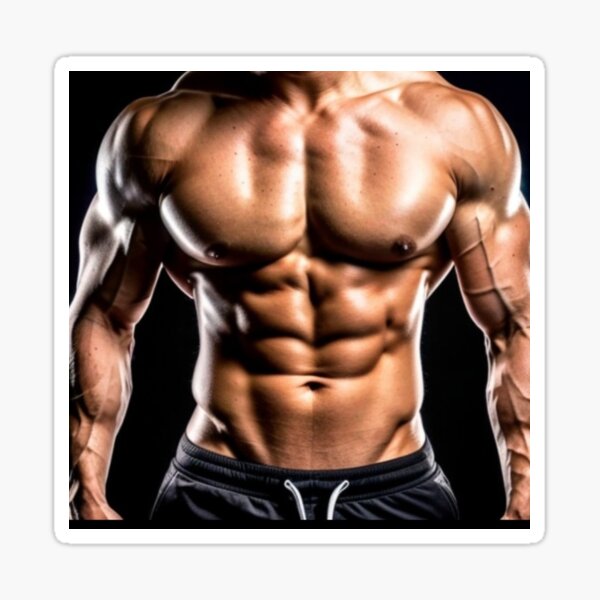 "Jacked Bodybuilder with Perfect Biceps Chest Six Pack" Sticker for ...