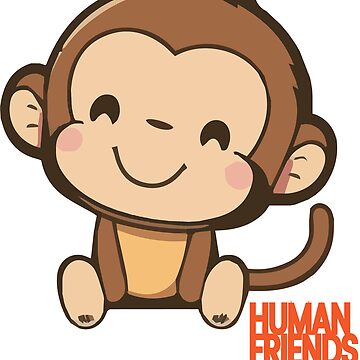 "Cute baby monkey" Sticker for Sale by Orana Graphics | Redbubble