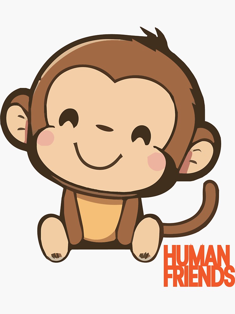 "Cute baby monkey" Sticker for Sale by Orana Graphics | Redbubble