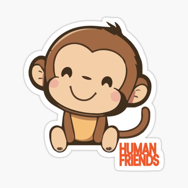 "Cute baby monkey" Sticker for Sale by Orana Graphics | Redbubble