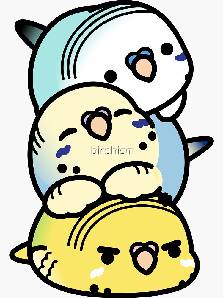 "CUSTOM Dango Budgies" Sticker for Sale by birdhism | Redbubble