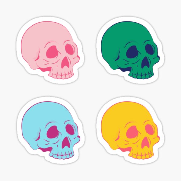 "Cute Skull Sticker Pack" Sticker for Sale by HandCraftedArt | Redbubble
