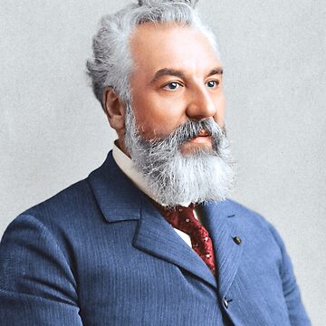 "Hand-Colored Photo of Alexander Graham Bell" Sticker for Sale by ...