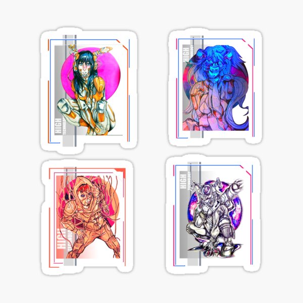 "Design of robots in cyberpunk anime and manga style" Sticker for Sale ...