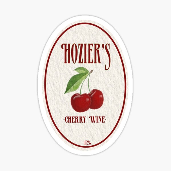 "Hozier’s vintage label cherry wine" Sticker for Sale by fr342y | Redbubble