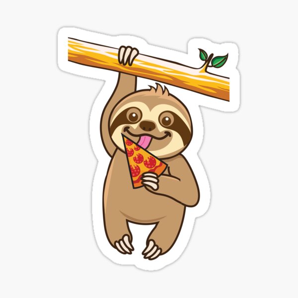 "Sloth Pizza" Sticker by plushism | Redbubble