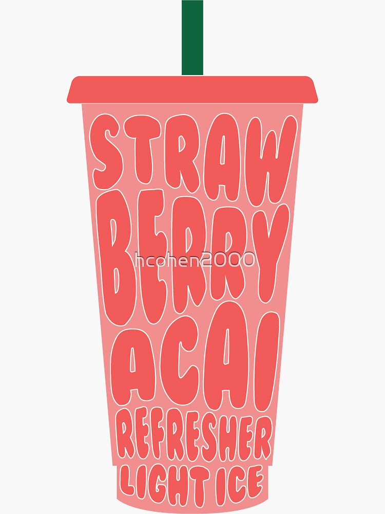 "Strawberry Acai Refresher Light Ice" Sticker for Sale by hcohen2000 ...